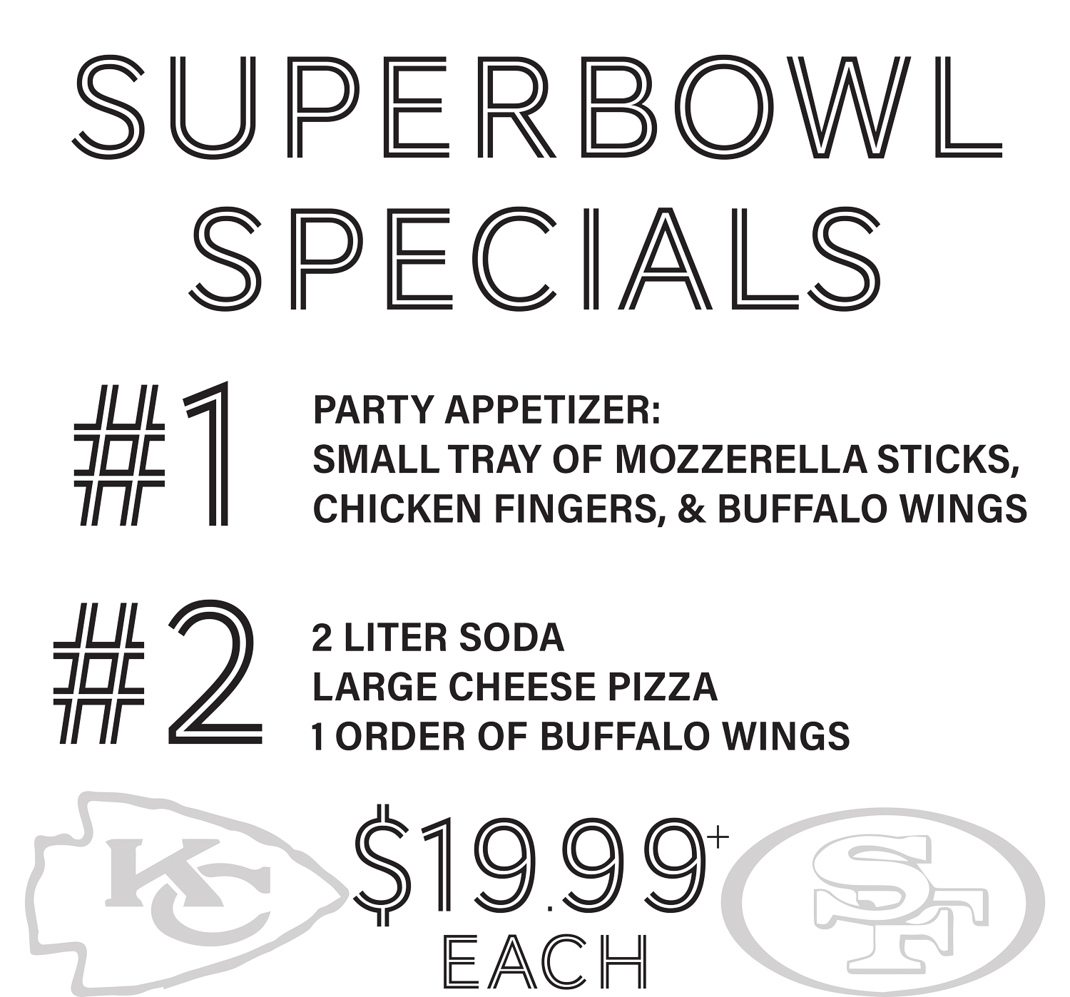 Super Bowl Specials - Baldwin Pizzeria - DRIVERS NEEDED!